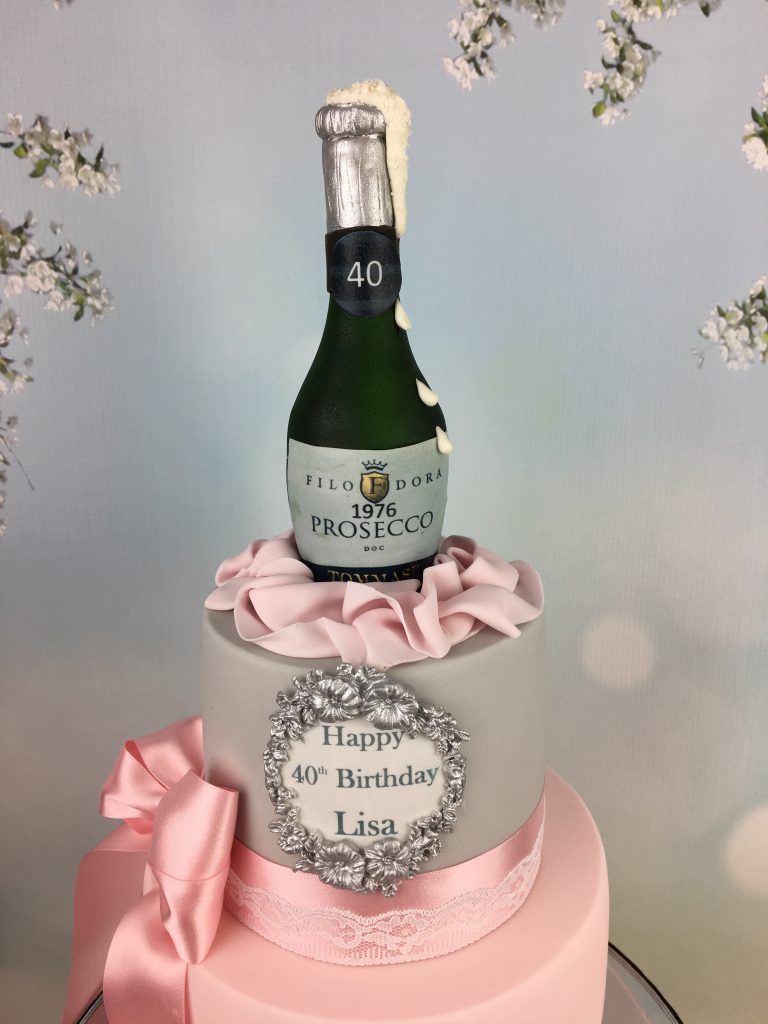 Prosecco birthday Cake - Mel's Amazing Cakes