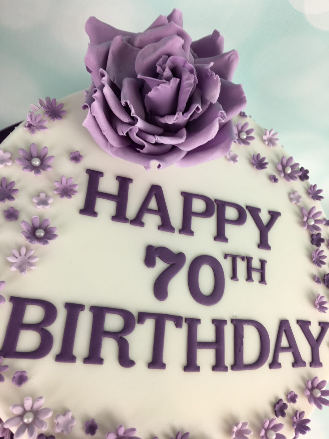 Purple Blossoms 70th Birthday Cake - Mel's Amazing Cakes